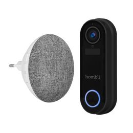 Hombli Smart Home T&uuml;rklingel &raquo;smarte T&uuml;rklingel 2 + Gong&laquo; Au&szlig;enbereich Schwarz Kamera mit Full-HD und WLAN-Verbindung