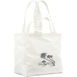 Vivance Shopper »Strandtasche« Sommertasche, Schultertasche, Badetasche mit Palmenmotiv VEGAN creme