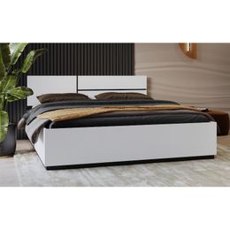 Home Affaire Bettgestell »Cross, moderner Bettrahmen« Doppelbett in zwei Grössen, stabiles Bettgestell weiss + weiss-schwarz + weiss