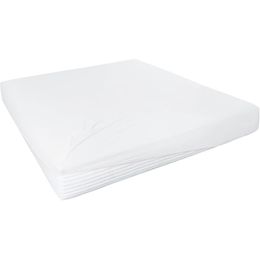 Primera Spannbettlaken &raquo;Elasthan-Feinjersey&laquo; PREMIUM, aus 95% gek&auml;mmter Baumwolle und 5% Elasthan, bis 28 cm H&ouml;he wei&szlig; Obermaterial: 95% Baumwolle,...