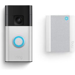 Ring &Uuml;berwachungskamera &raquo;Battery Video Doorbell + Chime T&uuml;rklingel&laquo; Au&szlig;enbereich schwarz, silber Kopf-bis-Fu&szlig;-Aufnahme