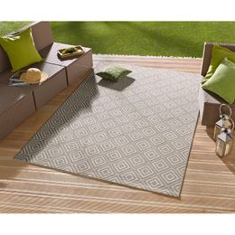 Hanse Home Teppich »Karo« rechteckig 8 mm Höhe In- & Outdoor, Läufer, Wetterfest, Raute, Balkon, Garten, Flur grau Obermaterial: 100% Polypropylen...