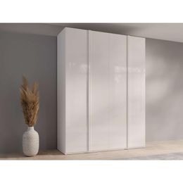 Home Affaire Kleiderschrank &raquo;Kleiderschrank Malissa mit Regalen und Kleiderstangen&laquo; Garderobe mit 4 Hochglanz-Dreht&uuml;ren, BxTxH 181x59x237 cm wei&szlig; MDF,