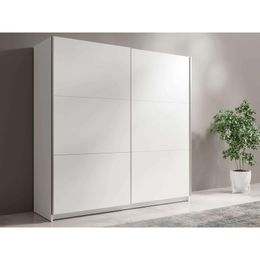 Home Affaire Kleiderschrank »Kleiderschrank Fresno mit 5 Einlegeböden und Kleiderstange« Garderobe mit 2 Schwebetüren, B/H/T 150/207/62 cm weiß