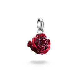 Thomas Sabo Charm-Einhänger »Charm Rose - Connect, CC1263-001-21, CC1263-007-10, CC1263-413-39« silberfarben-rot Charm Rosenblüte – Connect