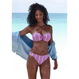 Vivance Bügel-Bandeau-Bikini mit Zierperlen rosa bedruckt 34 - Cup E Cup E 34 Grafischer Print