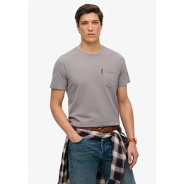 Superdry Rundhalsshirt »CLASSIC ESSENTIAL POCKET TEE«, mit stylischer, aufgesetzter Brusttasche Washed Slate Grey XL XL Cooles Shirt von Superdry