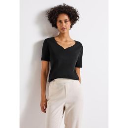 Street One Damen Street One T-Shirt mit Herzausschnitt schwarz 38