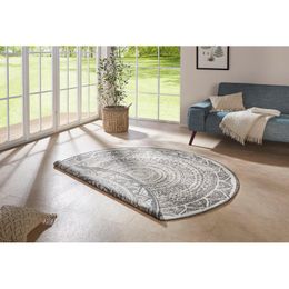 Hanse Home Teppich &raquo;Siruma Wendeteppich&laquo; rund 5 mm H&ouml;he In- & Outdoor, beidseitig, Orientalisch, Teppich, Garten, Flur creme/grau Obermaterial:...