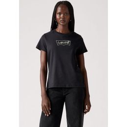 Levi's LEVI'S Rundhalsshirt »THE PERFECT TEE« mit Logo im Metallic-Holo Print black XS (34) XS (34) Kurzarmshirt von Levi’s