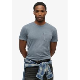 Superdry Rundhalsshirt »CLASSIC ESSENTIAL POCKET TEE«, mit stylischer, aufgesetzter Brusttasche Washed Faded Navy S S Cooles Shirt von Superdry