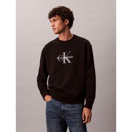 Calvin Klein Jeans Herren Sweatshirt &raquo;LS EU 350TERRY MONOLOGO CN SWTSH&laquo;, Rundhalsausschnitt, regular fit schwarz L
