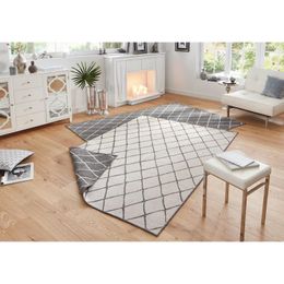 Hanse Home Teppich &raquo;Malaga Wendeteppich&laquo; rechteckig 5 mm H&ouml;he In-& Outdoor, Wetterfest, Balkon, L&auml;ufer, Wohnzimmer, Wasserfest grau Obermaterial:...