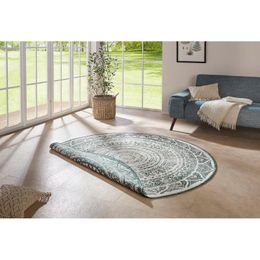 Hanse Home Teppich &raquo;Siruma Wendeteppich&laquo; rund 5 mm H&ouml;he In- & Outdoor, beidseitig, Orientalisch, Teppich, Garten, Flur creme/gr&uuml;n Obermaterial:...