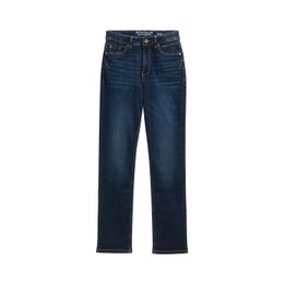 Tom Tailor Damen TTELVA STRAIGHT High Waist Jeans, blau, Uni, Gr. 32/32