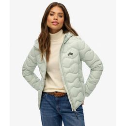 Superdry Damen Gesteppt Fuji Lite Wave Kapuzenjacke, Hellgrau - Gr&ouml;&szlig;e: 42 20822185006452WW020
