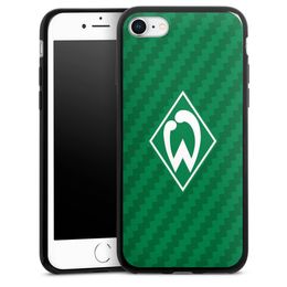 DeinDesign iPhone SE (2020) Handy Slim Case extra d&uuml;nn Silikon Handyh&uuml;lle schwarz H&uuml;lle Carbon Official Licensed Product Sv Werder Bremen Silikon Slim Case