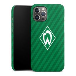 DeinDesign iPhone 12 Pro Max Handy Premium Case Smartphone Handyh&uuml;lle Schutzh&uuml;lle matt Carbon Official Licensed Product Sv Werder Bremen Premium Case