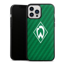 DeinDesign iPhone 13 Pro Max Handy Silikon H&uuml;lle Case schwarz Handyh&uuml;lle Carbon Official Licensed Product Sv Werder Bremen