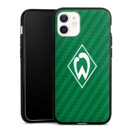 DeinDesign iPhone 12 mini Handy Silikon H&uuml;lle Case schwarz Handyh&uuml;lle Carbon Official Licensed Product Sv Werder Bremen