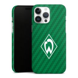 DeinDesign iPhone 14 Pro Max Handy Premium Case Smartphone Handyh&uuml;lle Schutzh&uuml;lle matt Carbon Official Licensed Product Sv Werder Bremen Premium Case
