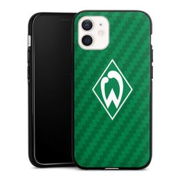 DeinDesign iPhone 12 Handy Silikon H&uuml;lle Case schwarz Handyh&uuml;lle Carbon Official Licensed Product Sv Werder Bremen