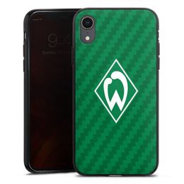 DeinDesign iPhone Xr Handy Silikon H&uuml;lle Case schwarz Handyh&uuml;lle Carbon Official Licensed Product Sv Werder Bremen