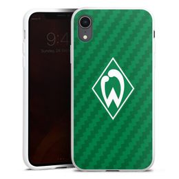 DeinDesign iPhone Xr Handy Silikon H&uuml;lle Case wei&szlig; Handyh&uuml;lle Carbon Official Licensed Product Sv Werder Bremen Silikon Case