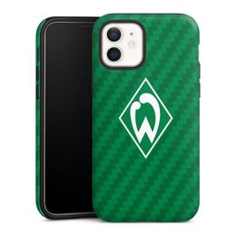 DeinDesign iPhone 12 mini Handy Panzer Handyh&uuml;lle robuste Outdoor H&uuml;lle Schutzh&uuml;lle matt Carbon Official Licensed Product Sv Werder Bremen Tough Case