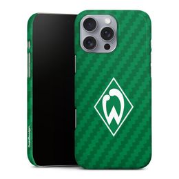 DeinDesign iPhone 16 Pro Max Handy Premium Case Smartphone Handyh&uuml;lle Schutzh&uuml;lle gl&auml;nzend Carbon Official Licensed Product Sv Werder Bremen Premium Case