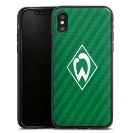 DeinDesign iPhone X Handy Silikon H&uuml;lle Case schwarz Handyh&uuml;lle Carbon Official Licensed Product Sv Werder Bremen