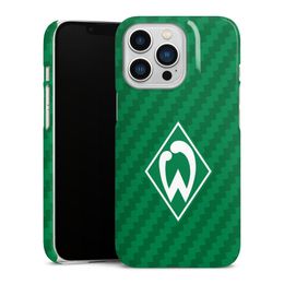 DeinDesign iPhone 13 Pro Handy Premium Case Smartphone Handyh&uuml;lle Schutzh&uuml;lle gl&auml;nzend Carbon Official Licensed Product Sv Werder Bremen Premium Case