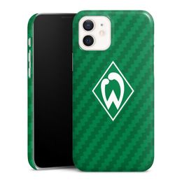 DeinDesign iPhone 12 Handy Premium Case Smartphone Handyh&uuml;lle Schutzh&uuml;lle gl&auml;nzend Carbon Official Licensed Product Sv Werder Bremen Premium Case