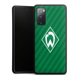 DeinDesign Galaxy S20 FE 5G Handy Premium Silikon H&uuml;lle Handyh&uuml;lle schwarz Case Carbon Official Licensed Product Sv Werder Bremen Silikon Premium Case