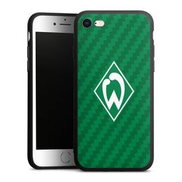 DeinDesign iPhone SE (2022) Handy Premium Silikon H&uuml;lle Handyh&uuml;lle schwarz Case Carbon Official Licensed Product Sv Werder Bremen Silikon Premium Case