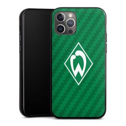 DeinDesign iPhone 12 Pro Handy Silikon H&uuml;lle Case schwarz Handyh&uuml;lle Carbon Sv Werder Bremen Official Licensed Product
