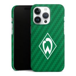 DeinDesign iPhone 14 Pro Handy Premium Case Smartphone Handyh&uuml;lle Schutzh&uuml;lle matt Carbon Official Licensed Product Sv Werder Bremen Premium Case