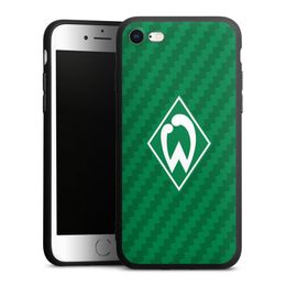 DeinDesign iPhone 8 Handy Premium Silikon H&uuml;lle Handyh&uuml;lle schwarz Case Carbon Official Licensed Product Sv Werder Bremen Silikon Premium Case