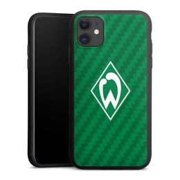 DeinDesign iPhone 11 Handy Premium Silikon H&uuml;lle Handyh&uuml;lle schwarz Case Carbon Official Licensed Product Sv Werder Bremen Silikon Premium Case