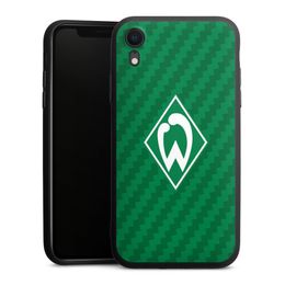 DeinDesign iPhone Xr Handy Premium Silikon H&uuml;lle Handyh&uuml;lle schwarz Case Carbon Official Licensed Product Sv Werder Bremen Silikon Premium Case