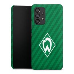 DeinDesign Galaxy A53 5G Handy Premium Case Smartphone Handyh&uuml;lle Schutzh&uuml;lle matt Carbon Official Licensed Product Sv Werder Bremen Premium Case