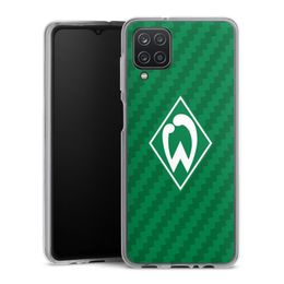 DeinDesign Galaxy A12 Handy Silikon H&uuml;lle Case transparent Handyh&uuml;lle Carbon Official Licensed Product Sv Werder Bremen Silikon Case