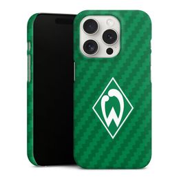 DeinDesign iPhone 15 Pro Handy Premium Case Smartphone Handyh&uuml;lle Schutzh&uuml;lle matt Carbon Official Licensed Product Sv Werder Bremen Premium Case