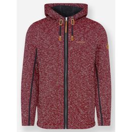 Marco Donati Herren Strickfleecejacke mit Kapuze, dunkelrot-meliert, Gr&ouml;&szlig;e 52/54