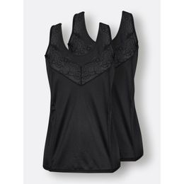 w&auml;schepur w&auml;schepur Damen Achselhemd, schwarz, Gr&ouml;&szlig;e 42