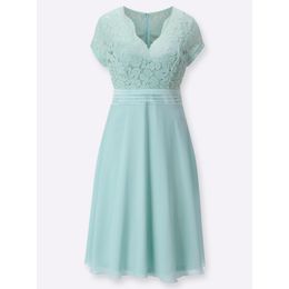 WITT Damen Cocktailkleid mit kunstvollem Spitzeneinsatz, kalkmint, Gr&ouml;&szlig;e 48