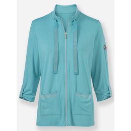 WITT Damen Shirtjacke mit 2 Taschen, ozean, Gr&ouml;&szlig;e 48