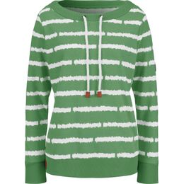 WITT Damen Sweatshirt mit Tunnelzug und Bindeband, apfel-ecru, Gr&ouml;&szlig;e 40