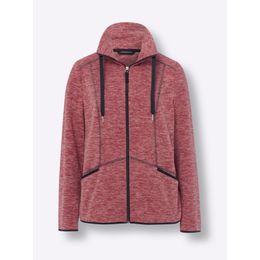 WITT Damen Fleecejacke mit Stehkragen, weiteregulierbar, himbeere-meliert, Gr&ouml;&szlig;e 52