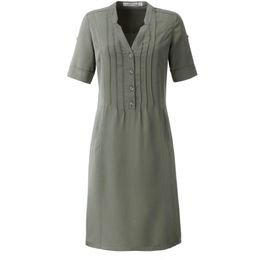 WITT Damen Sommerkleid mit Biesen-Verzierung, hellkhaki, Gr&ouml;&szlig;e 38